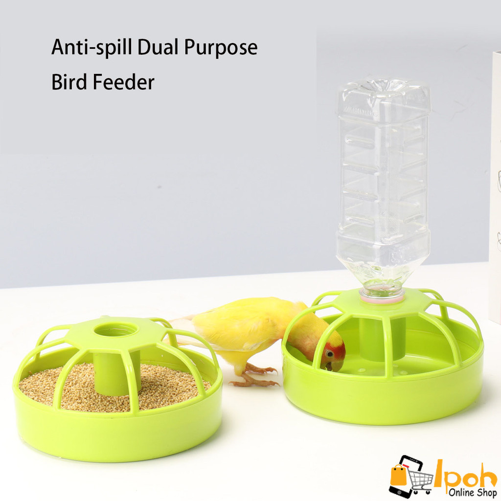 Anti-spill Dual Purpose Bird Feeder, Chicken Bird Parrot Feeding ...