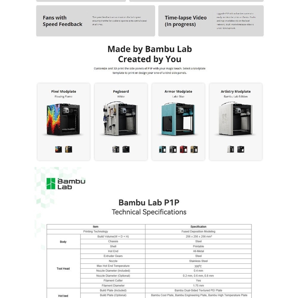 Bambu Lab P1 Series P1P / P1S / P1S Combo High Speed Printing FDM 3D ...
