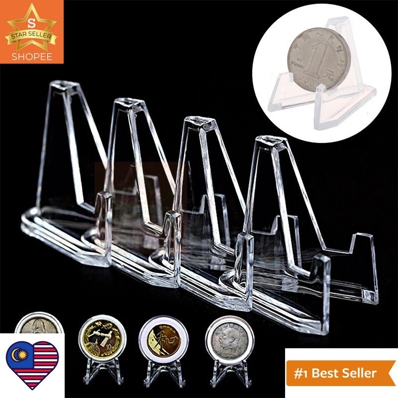 (MW)1 Piece Clear Acrylic Stands / Coin Medal Badge Display Easel ...
