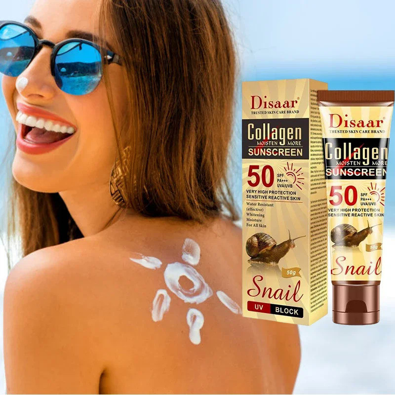 Disaar Collagen Snail Sunscreen Face Body Skin Care SPF50++ UVA UVB Sun ...