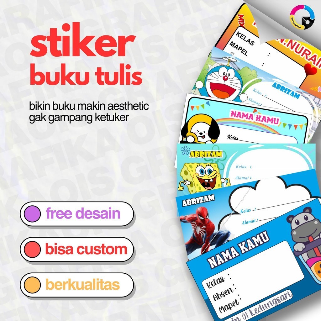 MATA Writing Book Name Sticker/Subject/Sticker Paper Book Label ...