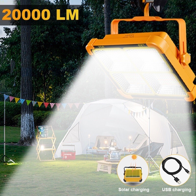 20000W Portable LED Work Light USB Rechargeable Solar Work Lights COB ...