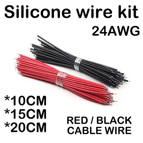 silicone wire Tinned 24AWG Breadboard Jumper Cable kit bundles stranded ...