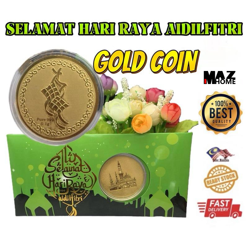 MAZ HOME HARI RAYA AIDILFITRI Cenderahati 2024 Year Muslim Gold Coin ...