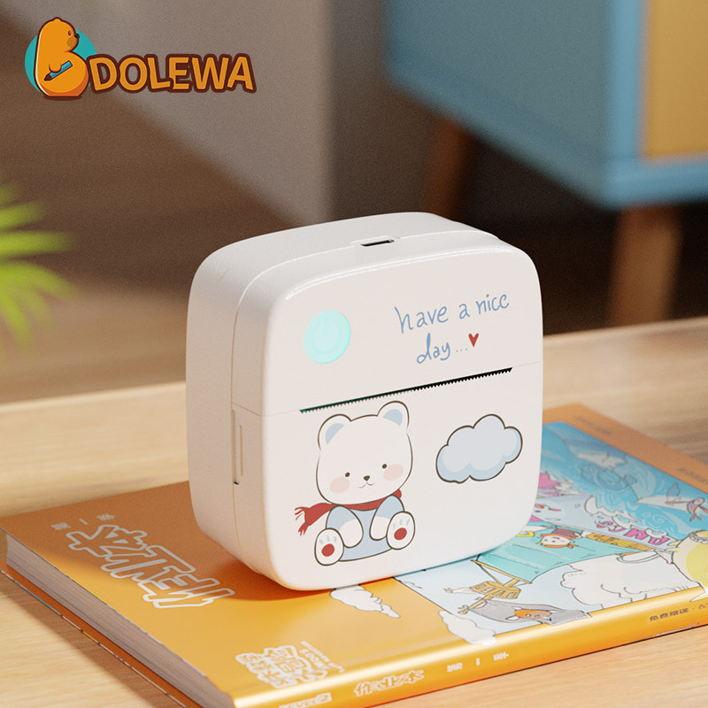 LAILAI BEAR Mini Printer Portable Printer Thermal Printing Sticker ...