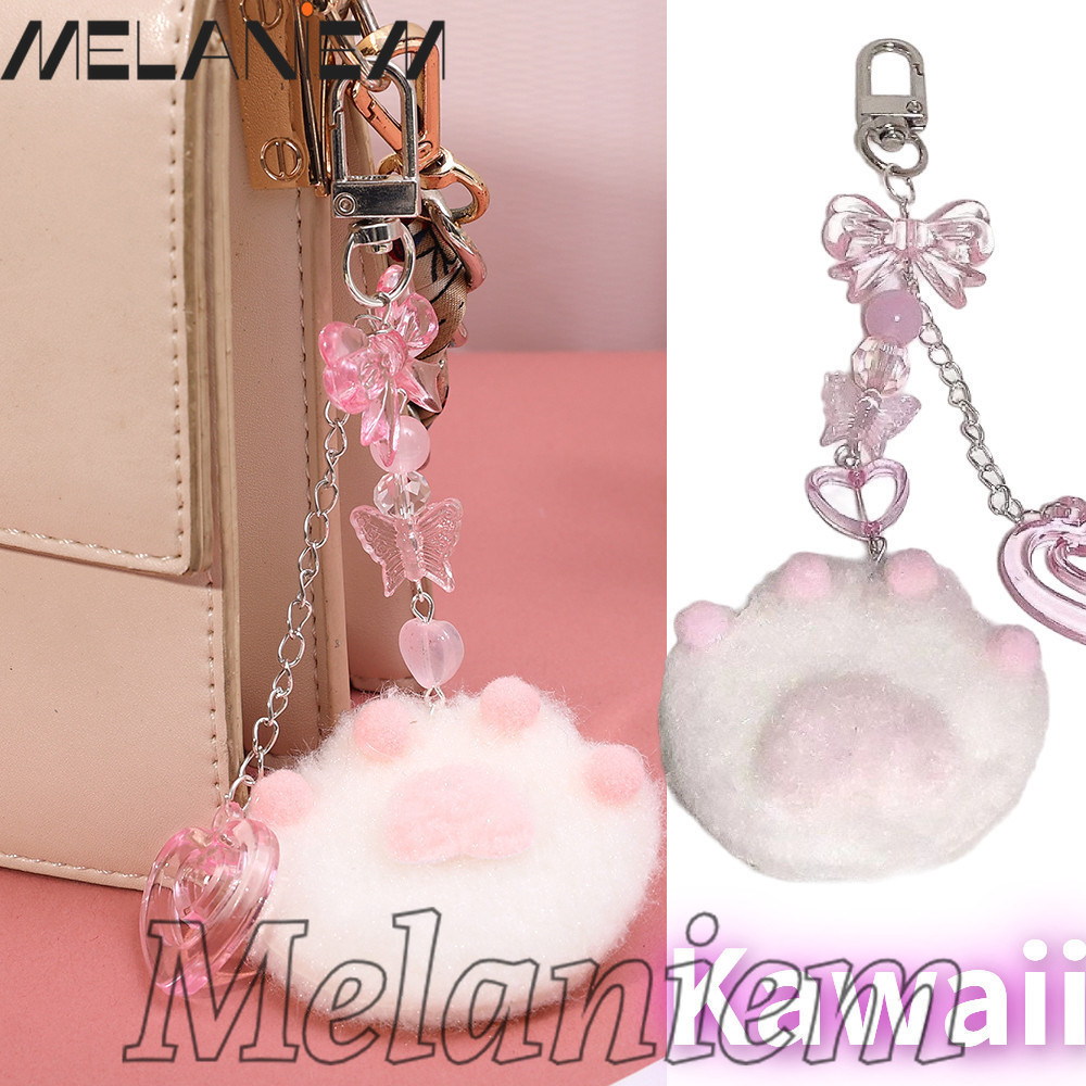 Animal Paw Toy - Plush Cat Claw Keychain - Cartoon, Kawaii - Pink Love ...