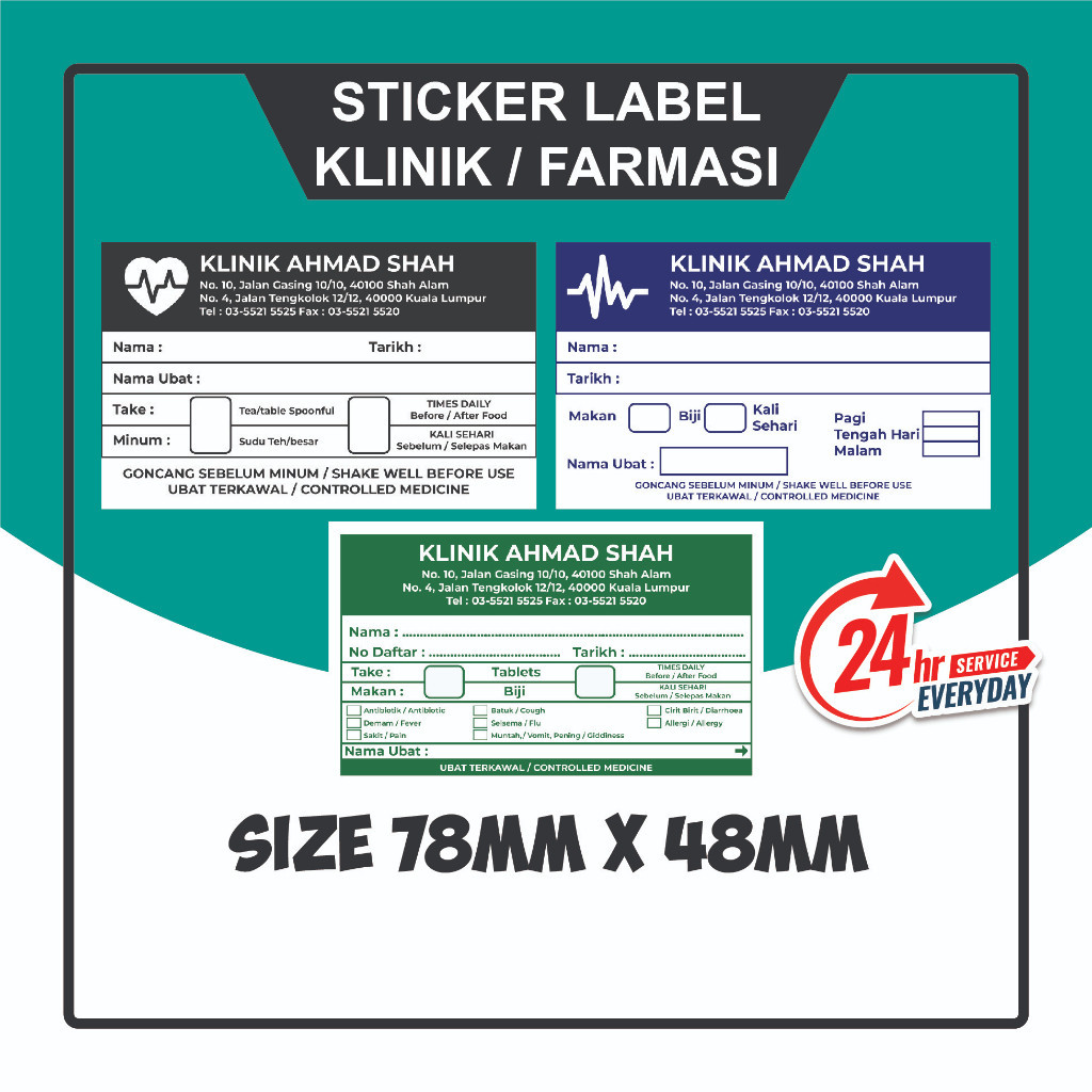 Sticker Label Ubat Klinik / Clinic Medicine Label Sticker | Shopee Malaysia