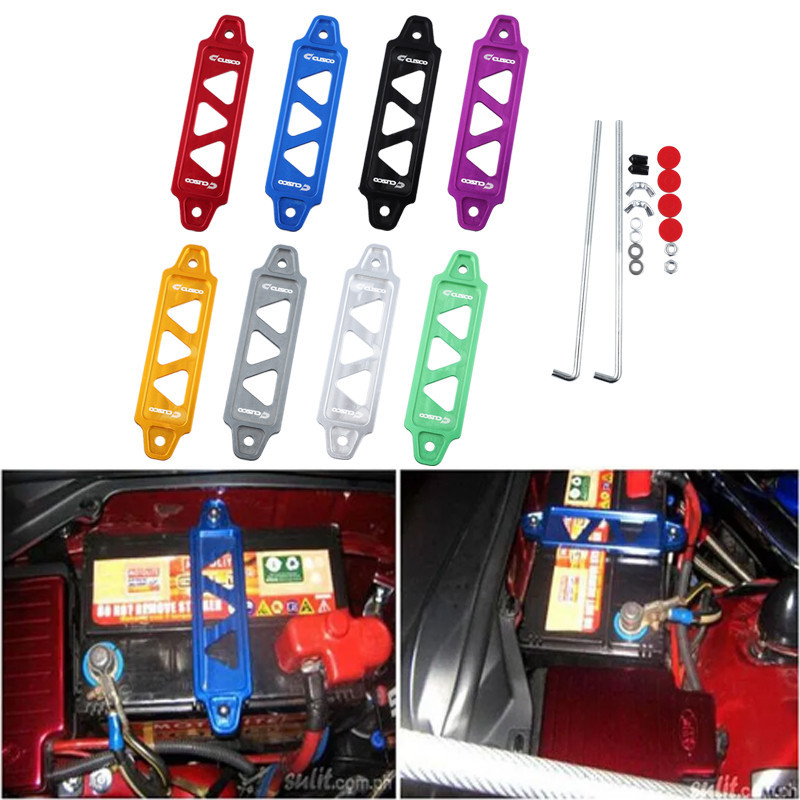 Aluminum billet Racing battery Fastening bracket Kit with lock strap ...