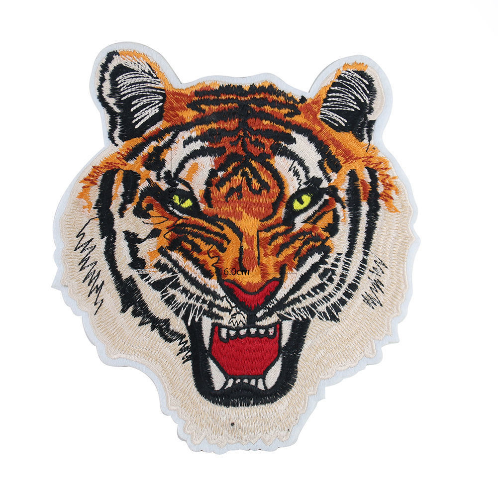 Hu Shengwei Big Tiger Head Wolf Head Color Tiger Full Embroidered ...
