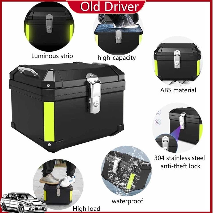 Motorcycle Box 45L Waterproof Rack Aluminum Safety Lock for Bicycle ...