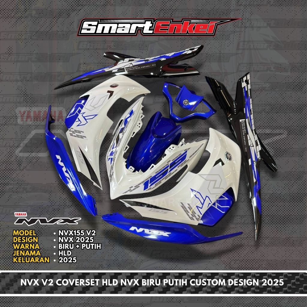 HLD-NVX V2 COVERSET NVX BIRU PUTIH CUSTOM DESIGN 2025 HLD | Shopee Malaysia