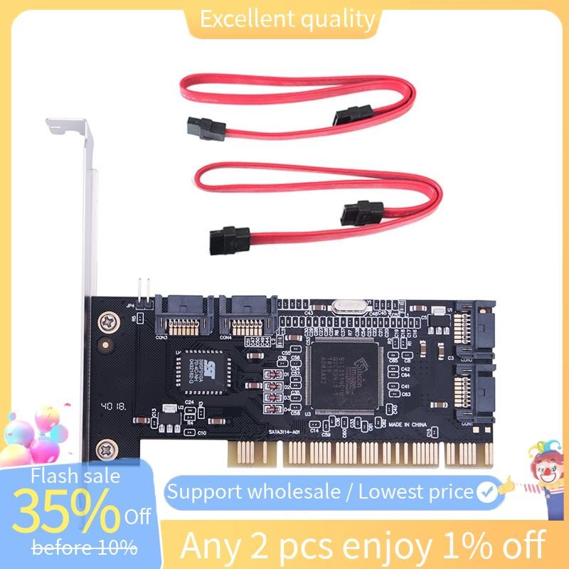 4 Ports PCI SATA Raid Controller Internal Expansion Card with Two Sata ...