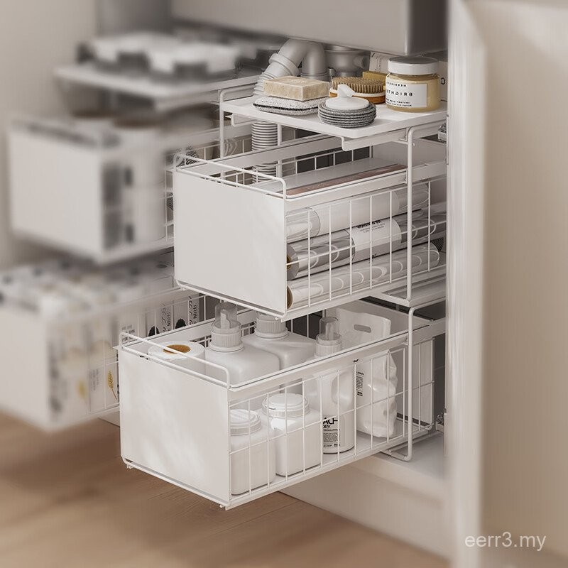 Cross-border Kitchen Pull-Out Rack Cabinet Inner Pull Basket Seasoning ...