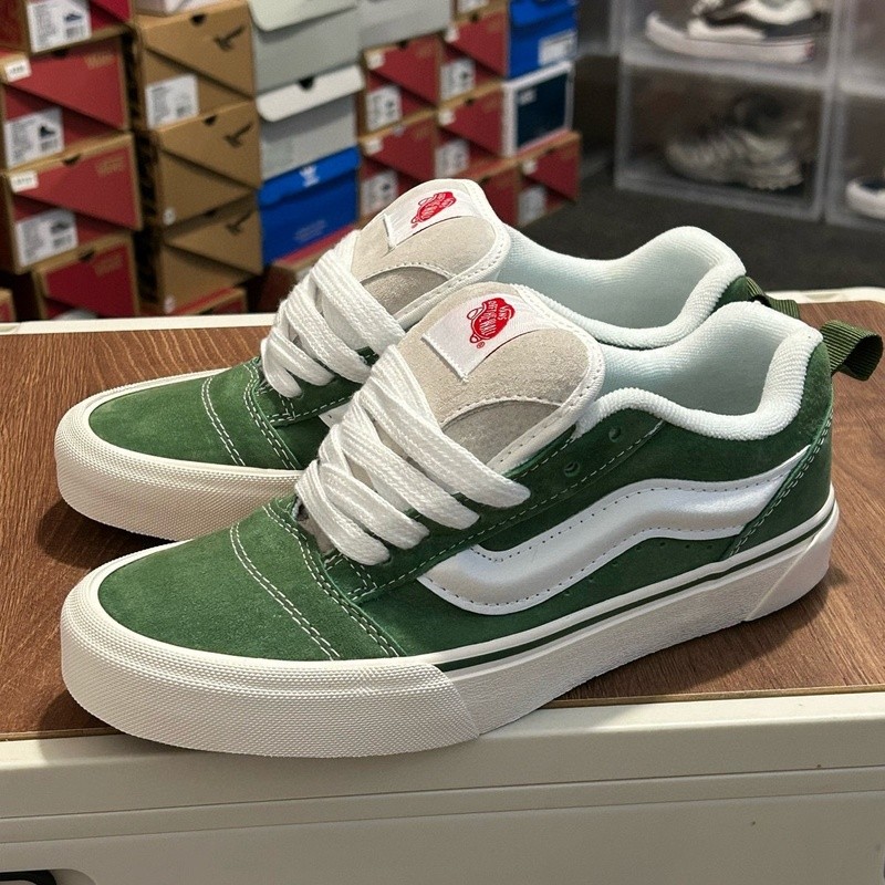 Avocado Green Vans Knu-Skool Low-Top Retro Casual Vulcanized Board Shoe ...