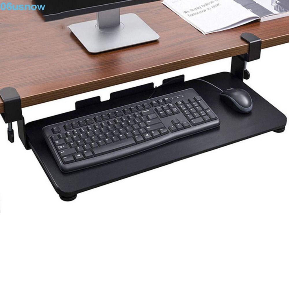 USNOW Under Desk Keyboard Tray, C Clamp Mount Extra Sturdy Slide ...