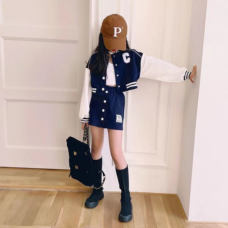 [ReadY Stock] 3-14 Years Old Girls' Set Children's College Style Sports ...