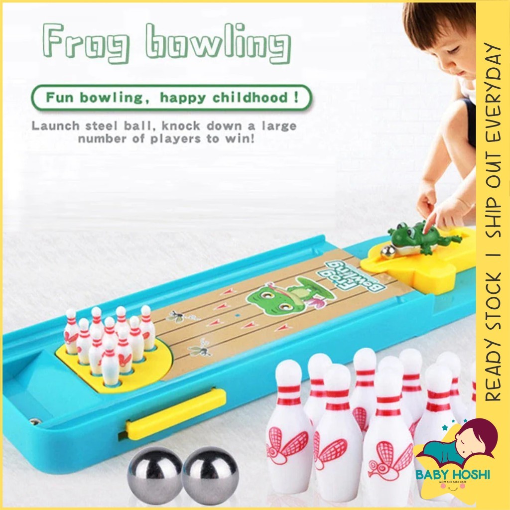 BH Kids Frog Bowling Toy Mini Board Game Ball Shooting Interactive Play ...