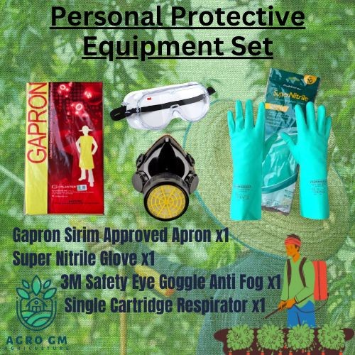 Personal Protective Equipment PPE Set Spraying Chemical Pertanian ...