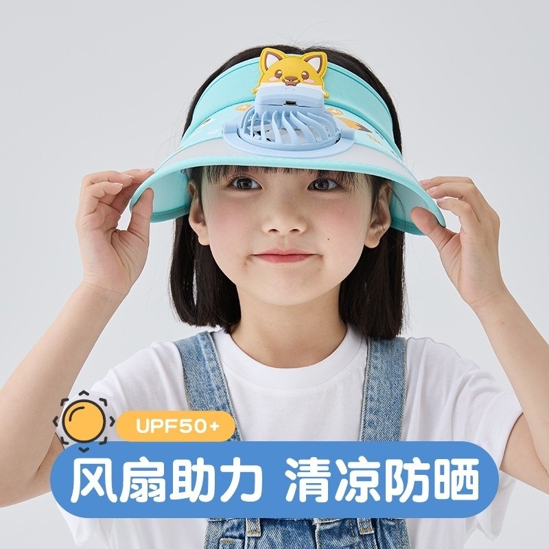 Topi Visor Kipas Kanak-kanak Boleh Dicas semula Musim Panas ...