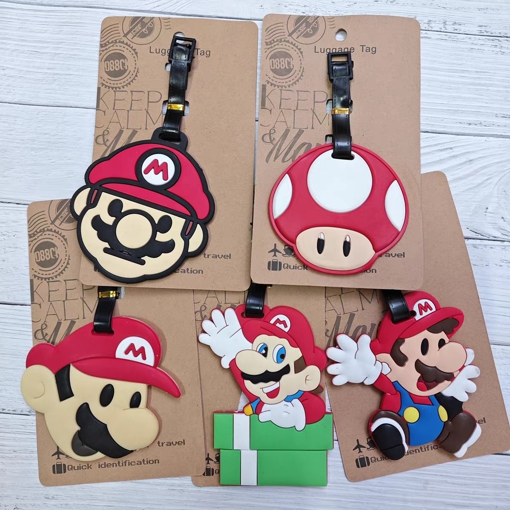Travel Essential Boarding Pass Name Tag Luggage Tag Super Mario Luggage ...
