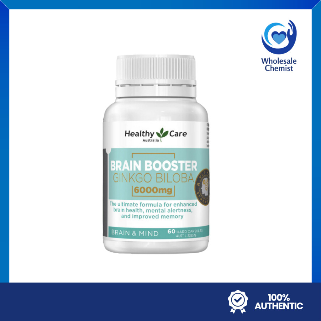 Healthy Care Brain Booster Ginkgo Giloba 6000mg 60 Hard Capsules ...