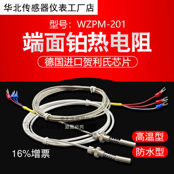 End Surface PT100 Platinum Thermal Resistance Temperature Sensor Waterproof High Temperature ...