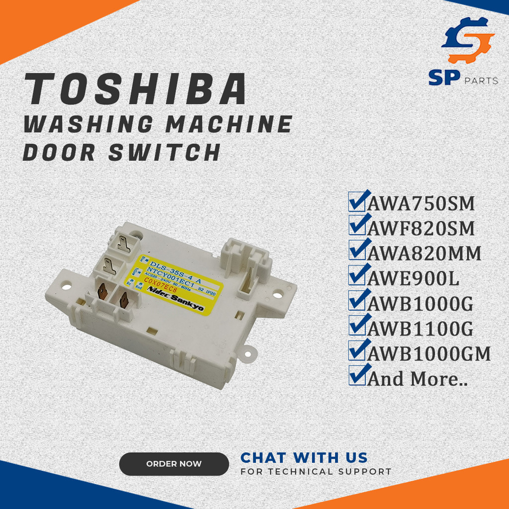 ORIGINAL TOSHIBA WASHING MACHINE DOOR SWITCH DLS-35S-4A AWA750SM ...