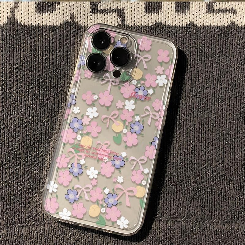 Pink Purple Small Flower Space Case Apple 15 Phone Case iPhone14 Space ...