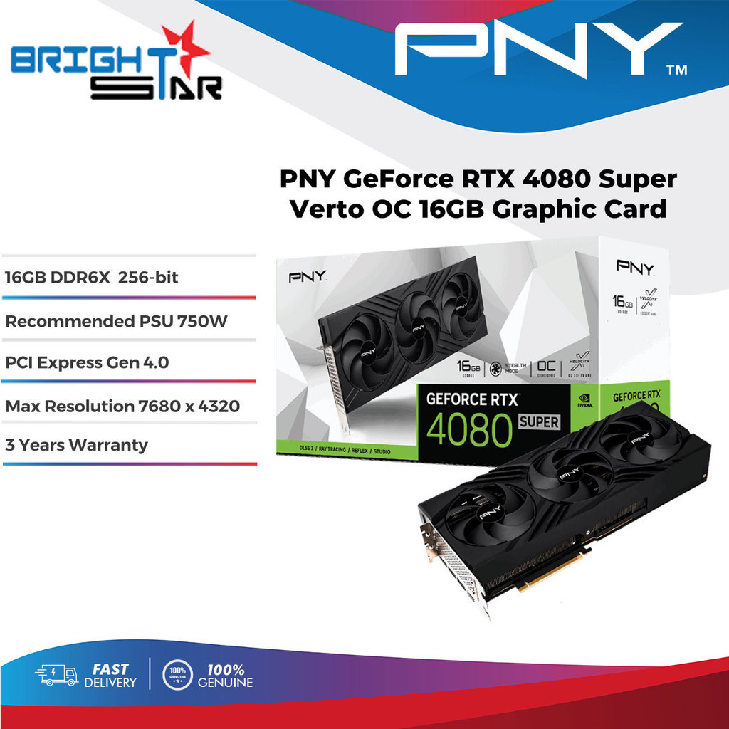 PNY GeForce RTX 4080 Super Verto OC 16GB Graphic Card | Shopee Malaysia