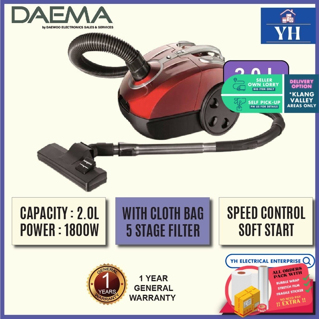 Daema 1800W Vacuum Cleaner With Cloth Bag RCG-118ER | Shopee Malaysia