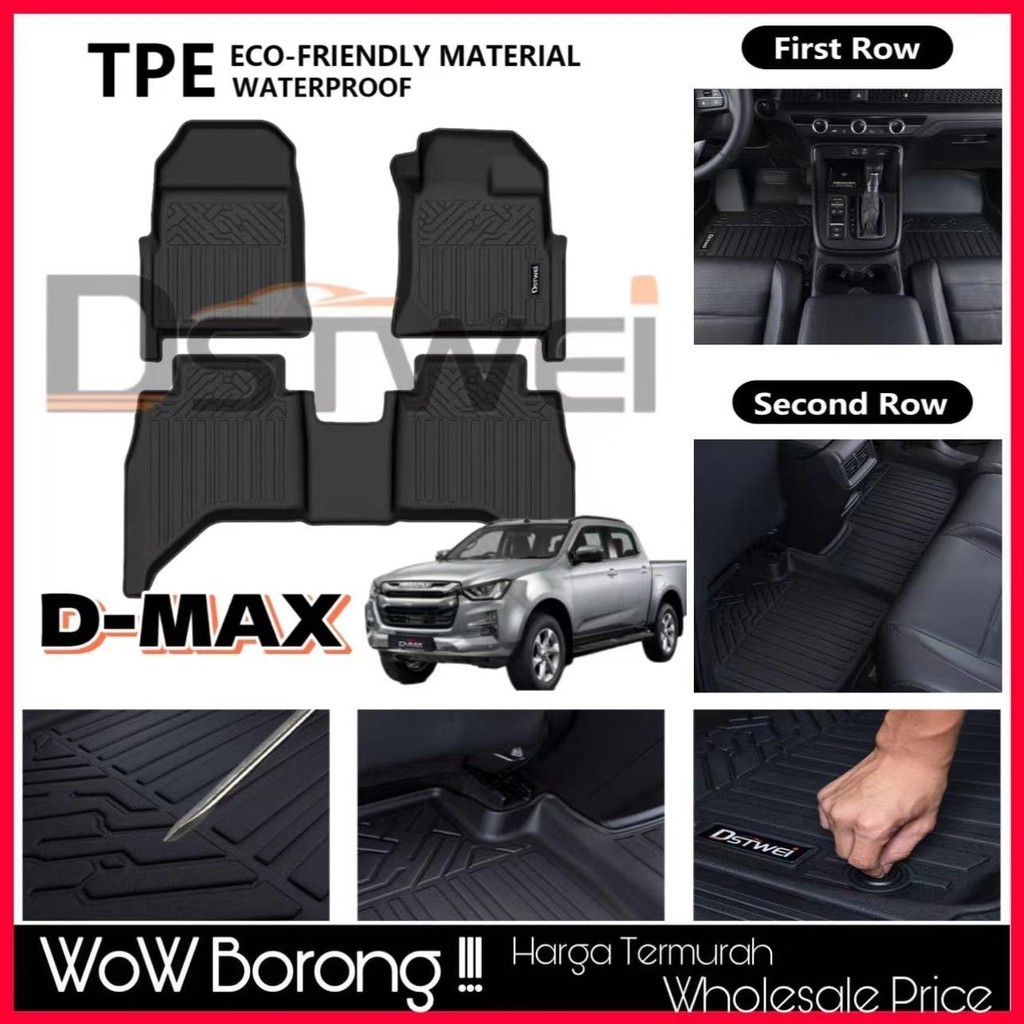 DSTWEI TPE Car Mat Car Carpet Karpet Kerete TPE compatible for DMAX 2022 Carmat Car Floor Mat ...
