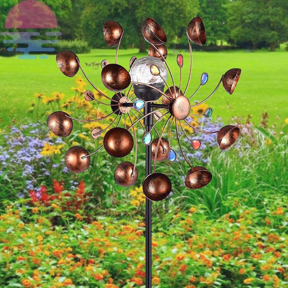 Solar Wind Spinner Multi-color Seasonal LED Lighting Outdoor Metal ...
