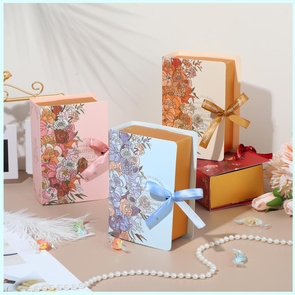 Creative Simple Book Shape Gift Box DIY Gift Candy Packaging Wedding ...