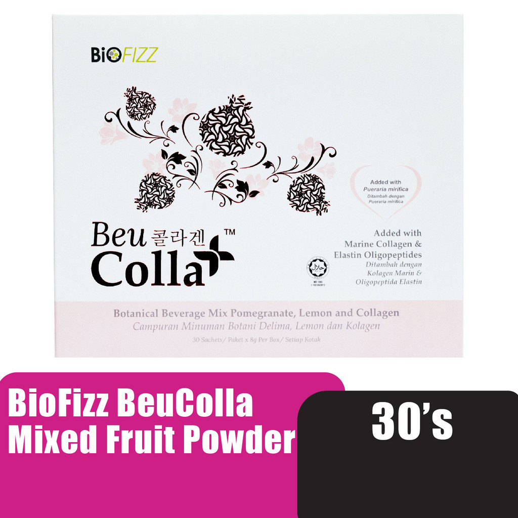 BIOFIZZ Collagen Supplement Beucolla Mixed Fruit Powder 30'S 胶原蛋白 ...