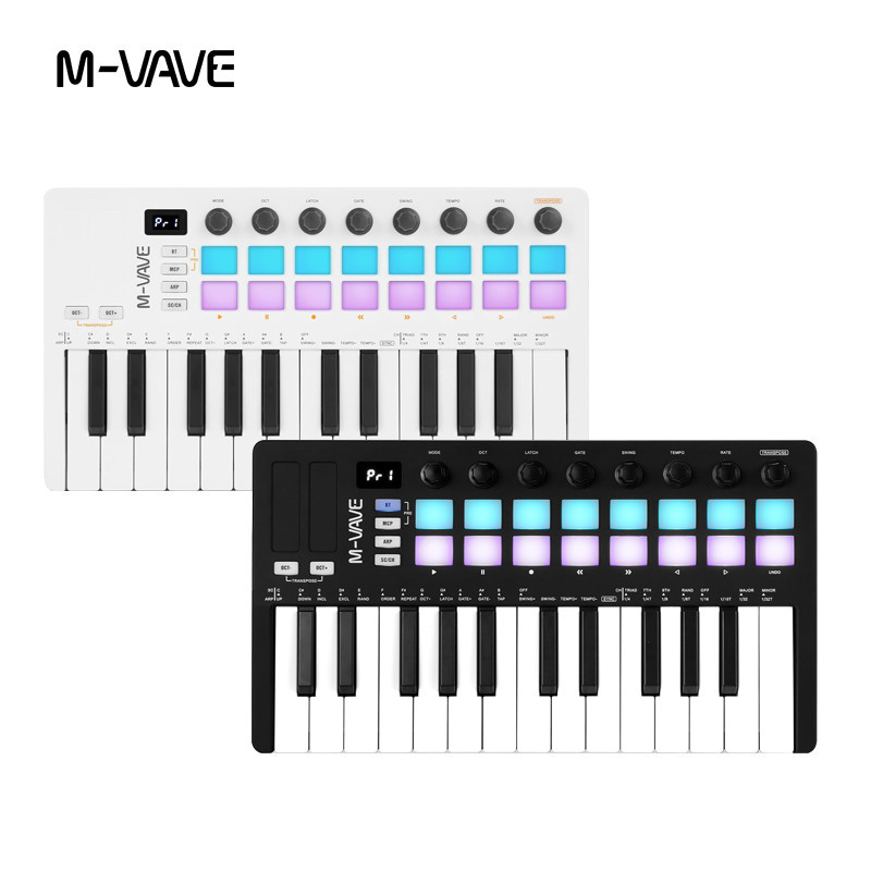 M-VAVE SMK-Ⅱ 25 Key MIDI Keyboard Controller With 16 Backlit Drum Pads ...