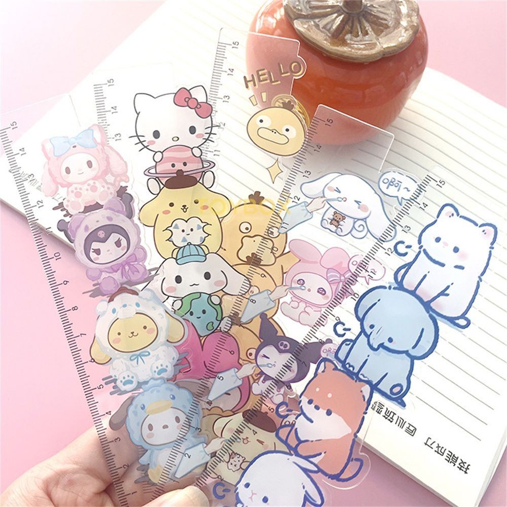 Sanrio Ruler Kawaii My Melody Kuromi Hello Kitty Cinnamoroll Straight ...