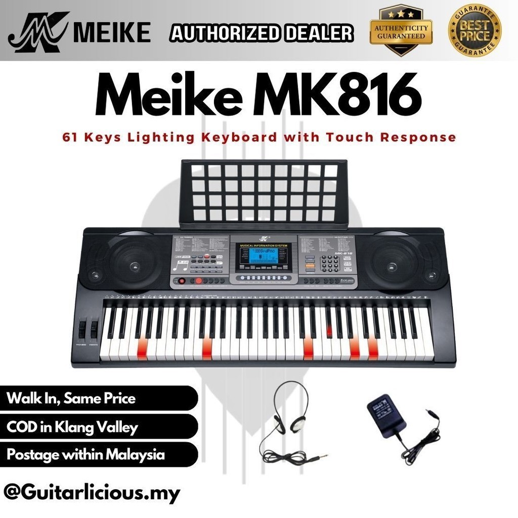Meike MK816 61-key Portable Lighting Keyboard with Touch-response ( MK ...