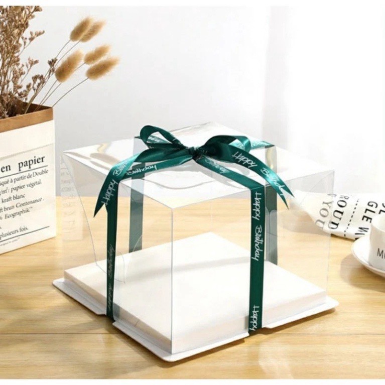 Ice Cream Cake Box, Transparent Mica Gift Without Ribbon (Box Of 2 ...
