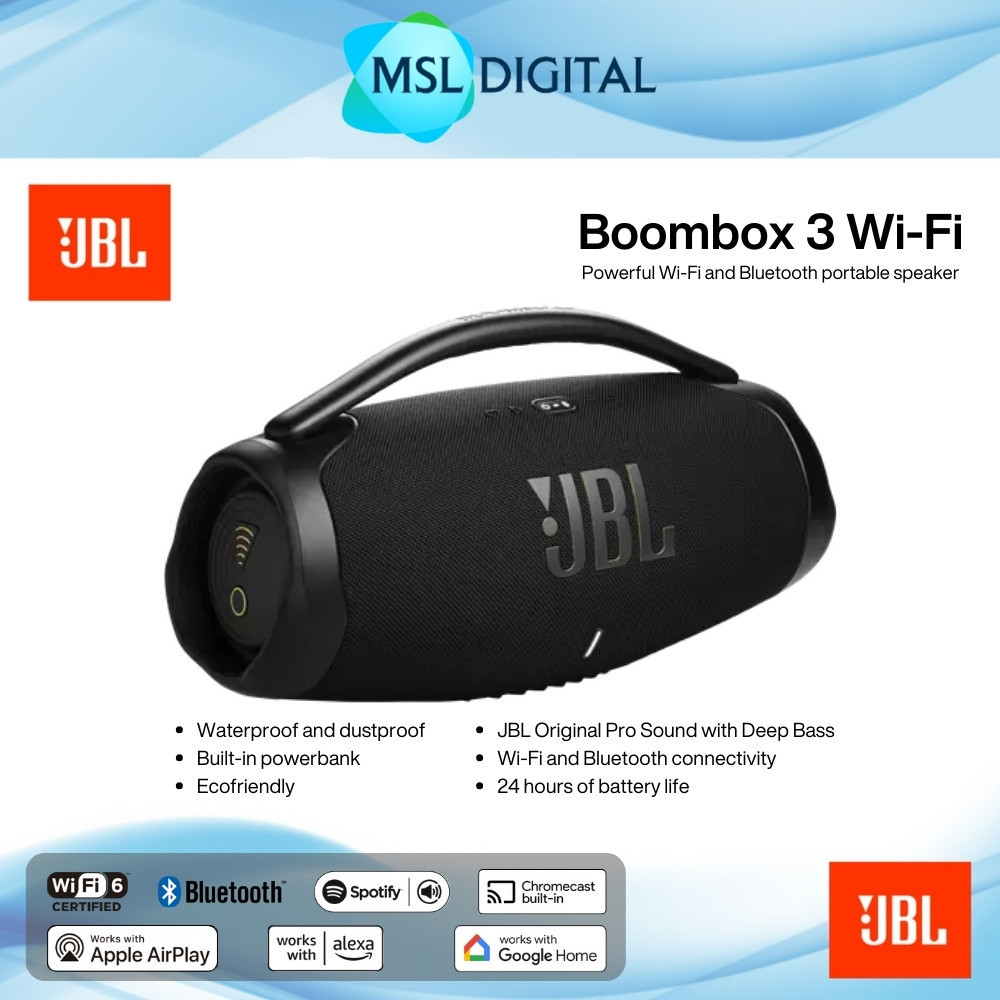 JBL Boombox 3 Wi-Fi | Powerful Wi-Fi and Bluetooth Portable Speaker | Shopee Malaysia
