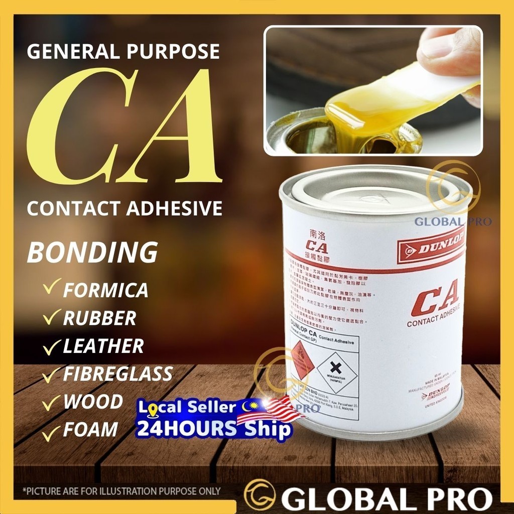 DUNLOP CA Contact Adhesive 65ml Multipurpose Leather Glue Dunlop Yellow ...