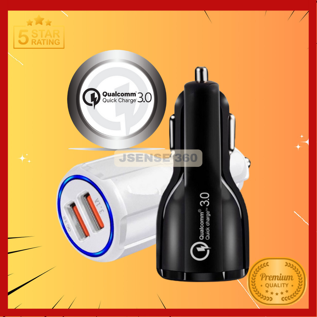2 port Qualcomm 3.0 quick fast charge 39W car charger 2 USB fast charge ...