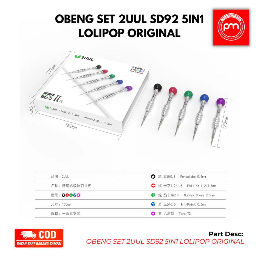 Original SD92 5IN1 LOLIPOP 2UUL SCREWDRIVER SET | Shopee Malaysia