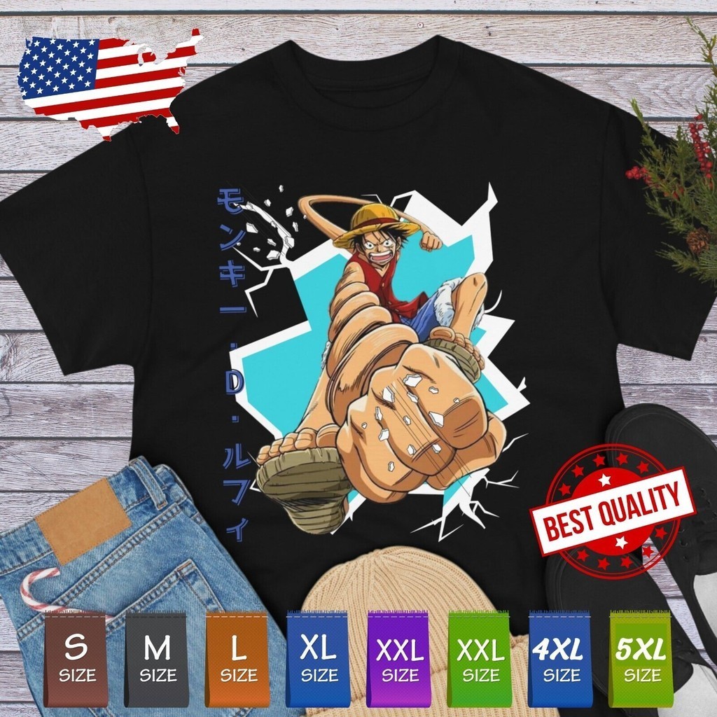 Luffy Anime Clothing One Piece T Tee Manga Japanese Monkey Nami ...