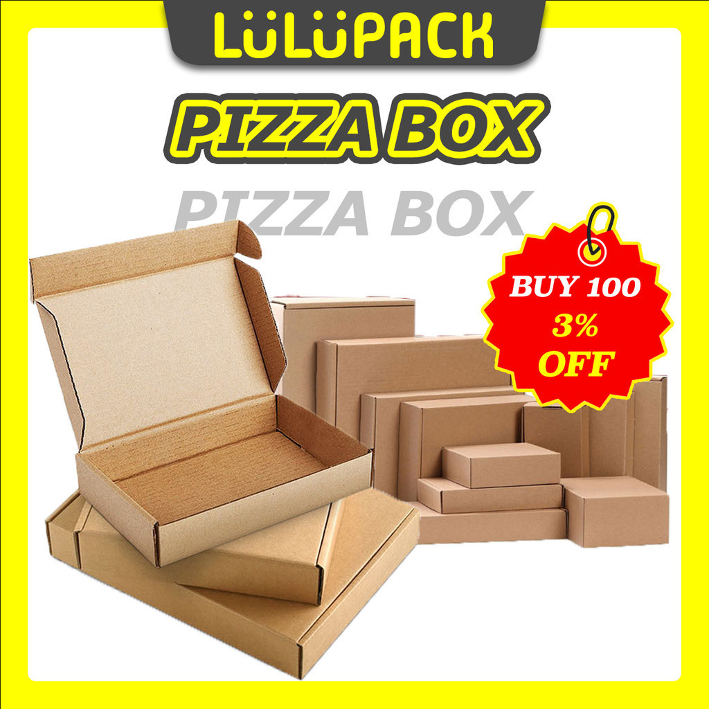 LULUPACK Gift Box Pizza Box Kotak Plain Craft Box Hadiah Kotak Hantaran ...
