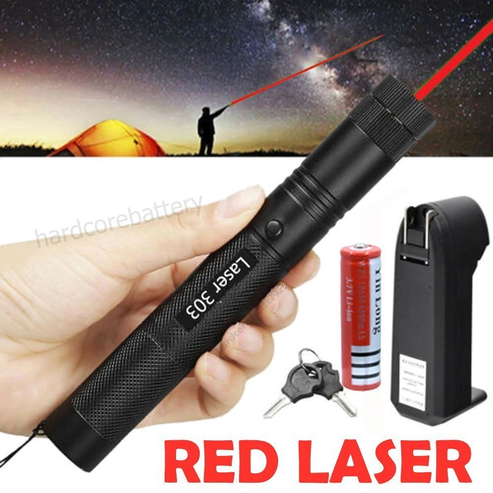 RED Laser Pointer 303 aluminium Adjustable Focus Lazer high power burn ...