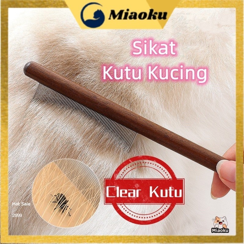Miaoku Sikat Kutu Kucing Kayu Sikat Kutu Anjing / Wood Cat Flea Comb ...