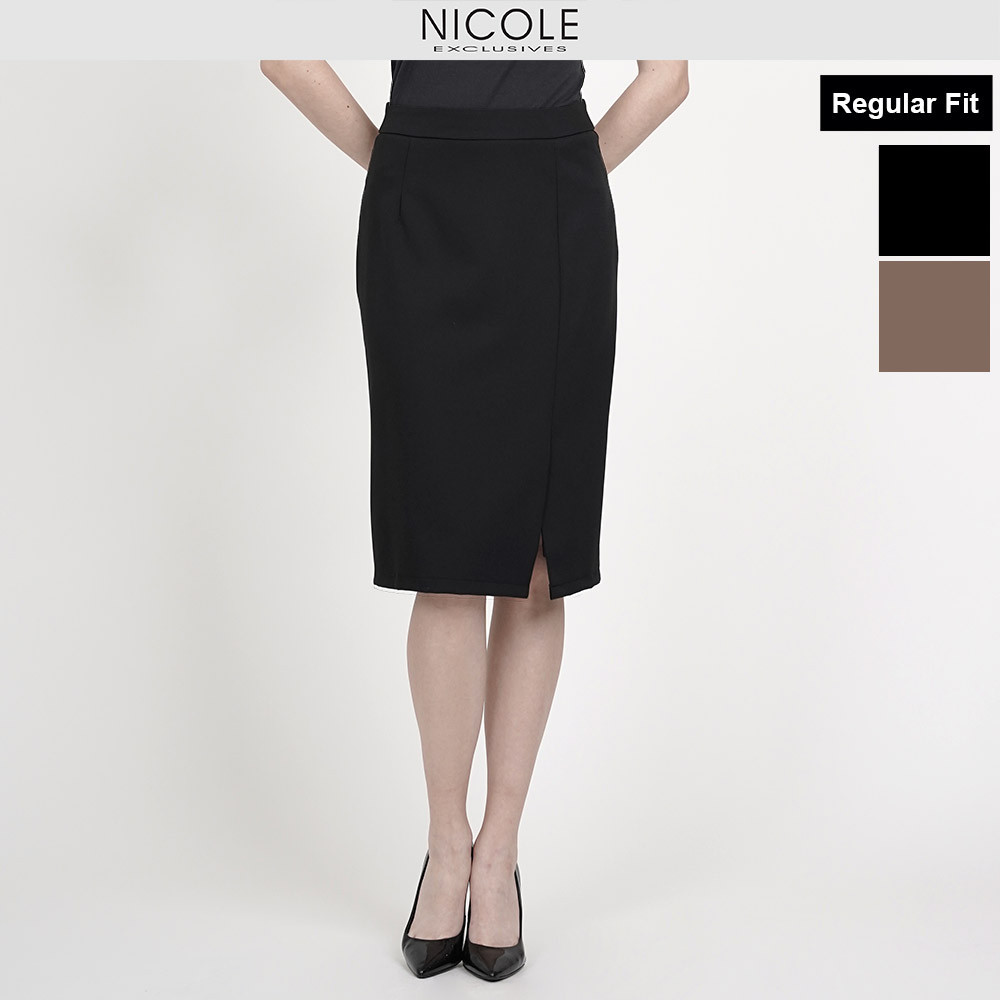 Nicole Exclusives High Waisted Straight Line Skirt (2 Color) | Shopee ...