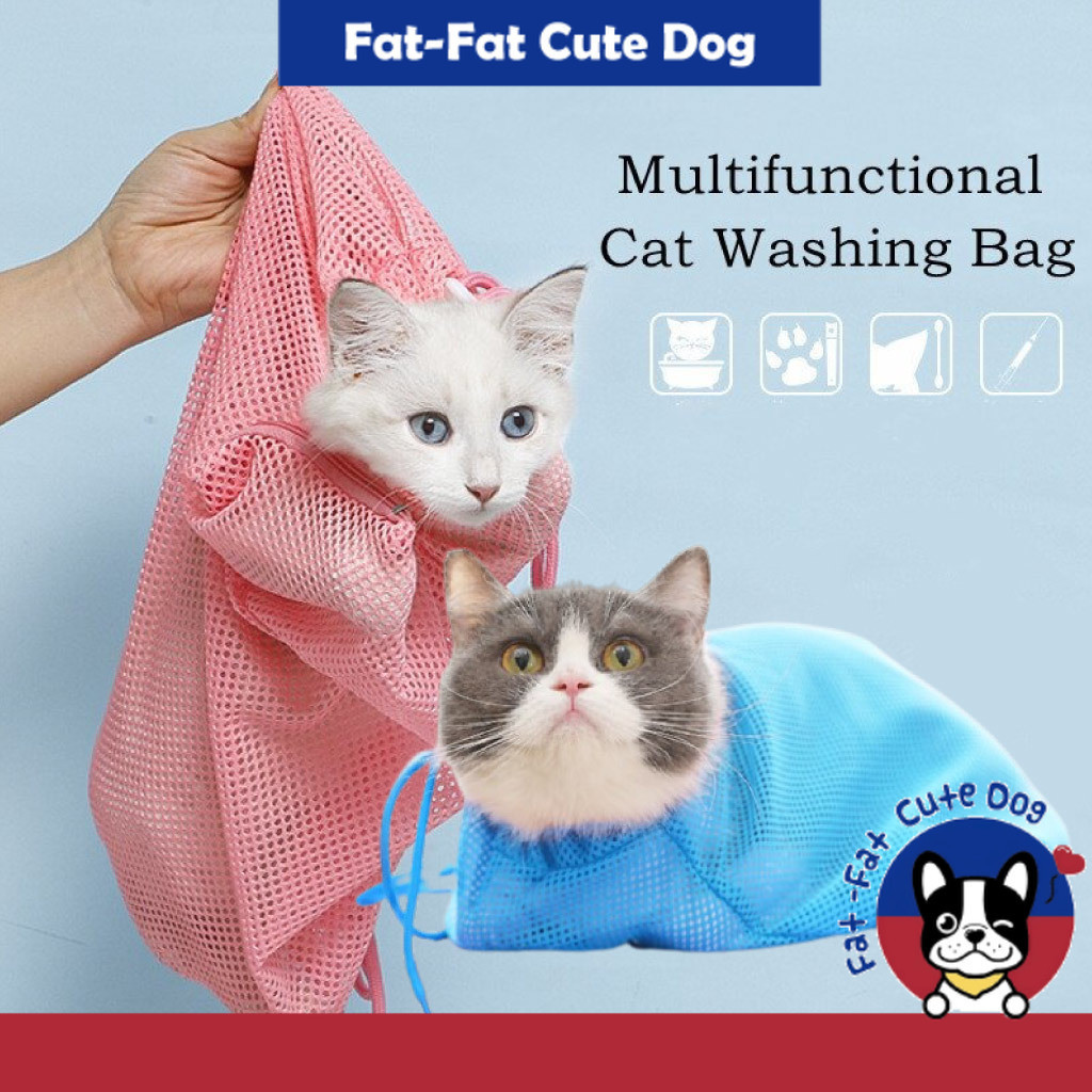 Cat Grooming Bath Shower Bag Anti-Scratch Bite Nail Trimming Cat ...