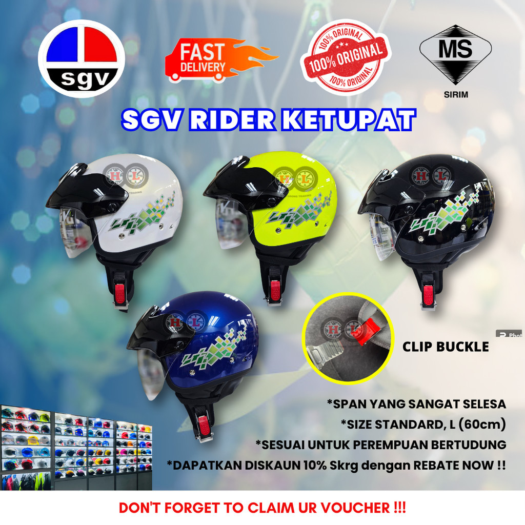 SGV RIDER KETUPAT HELMET STENG DEWASA (Topi Keledar SGV KETUPAT)-SGV ...