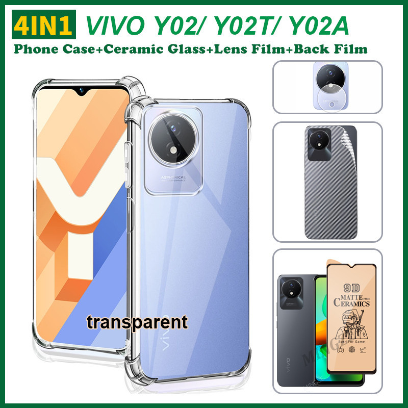(4in1)suitable for VIVO Y02 / Y02A / Y02T transparent four corner shock ...
